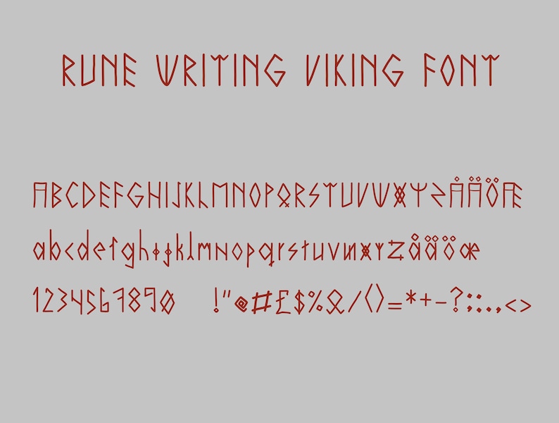 Nordic Viking Font. Rune Writing Style. Otf- and Svg- Formats. for ...