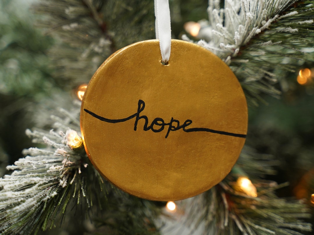 Hope Christmas Ornament Handmade Clay Ornament Hand Writing - Etsy