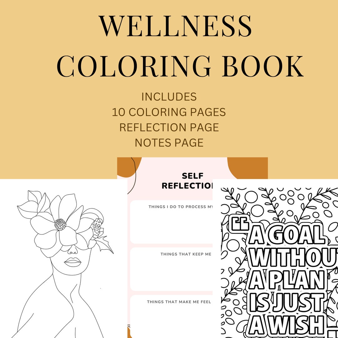 Relaxing Wellness Coloring Pages, Instant Download, Coloring Page ...