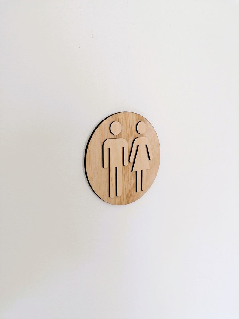 WC Pictogram Wood Signage Toilet Sign Man and Woman Wooden - Etsy