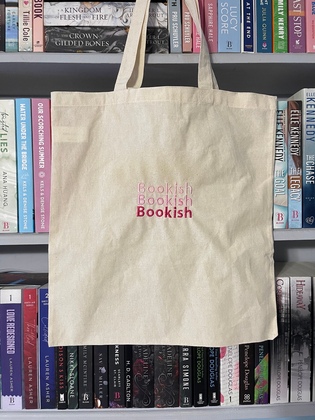 Embroidered Bookish Tote Bag| Book Tote Bag| Bookish - Etsy