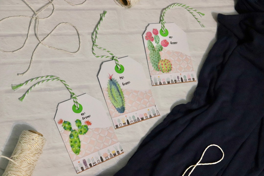 Cute Cacti Gift Tags Set of 3 - Etsy