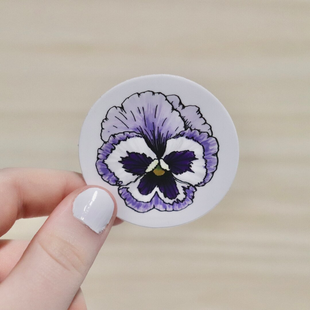 2x2 Pansy Sticker - Etsy