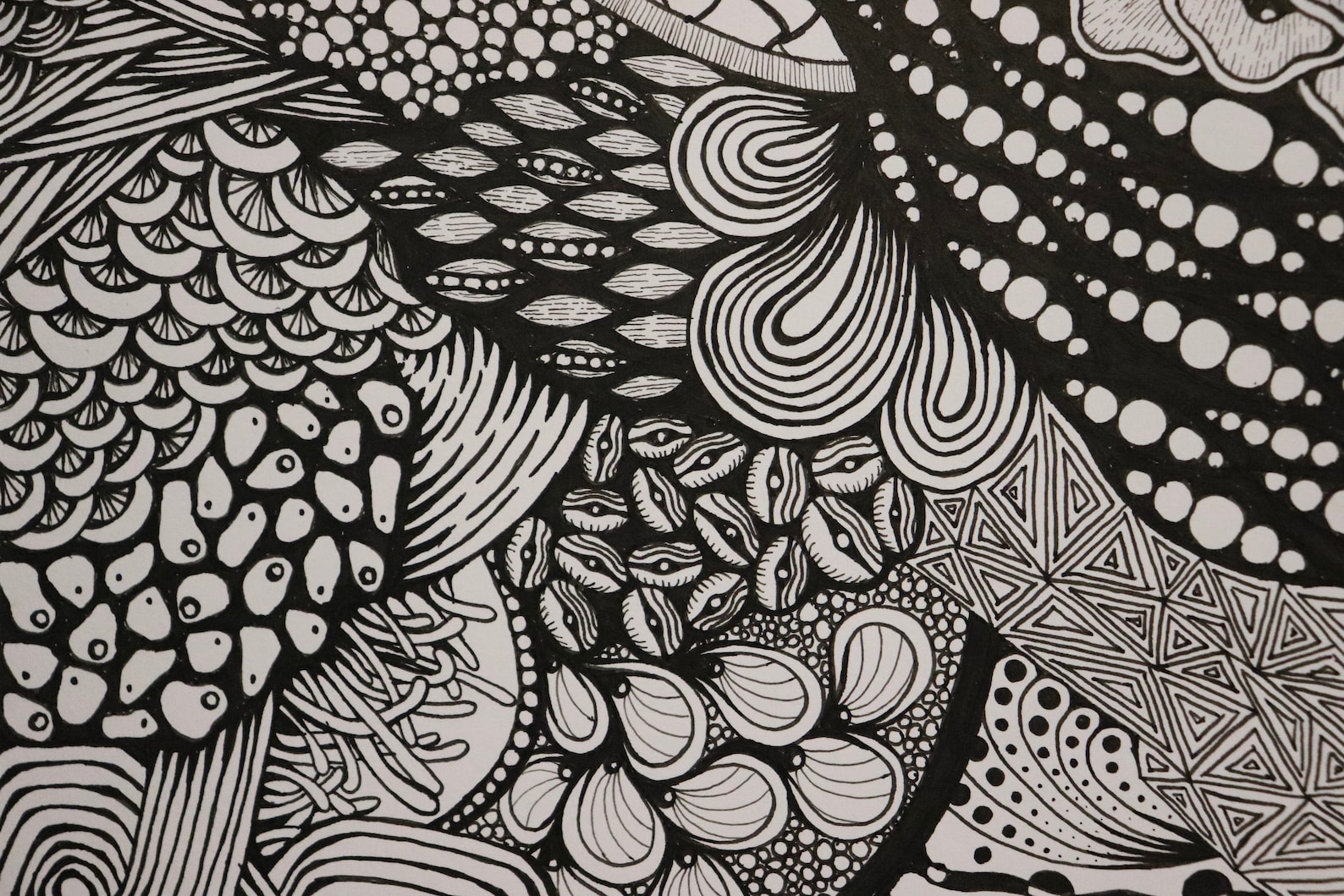 Black and White Zentangle ORIGINAL - Etsy