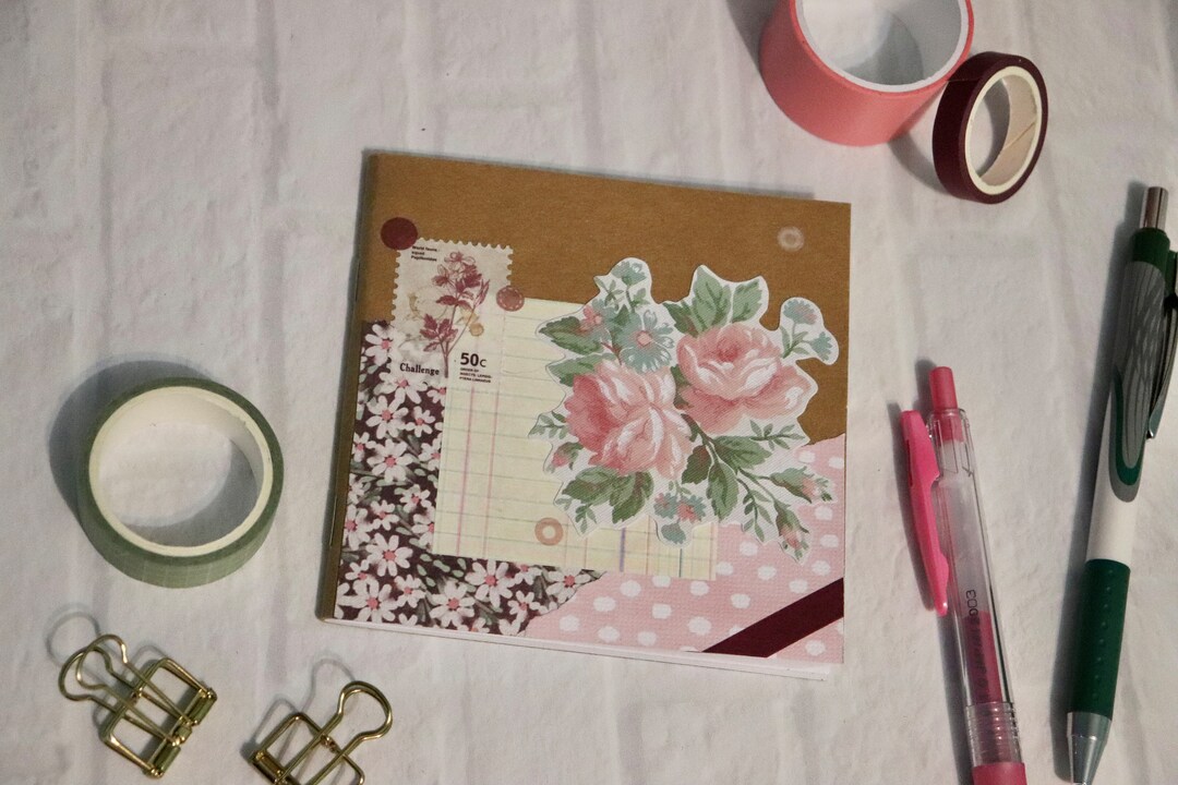 Vintage Floral “wallpaper” Paper Collage Notebook - Etsy