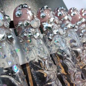 Icicle Nails, 4XL Stiletto Nails, Bling Nails, Cracked Glass Nails ...