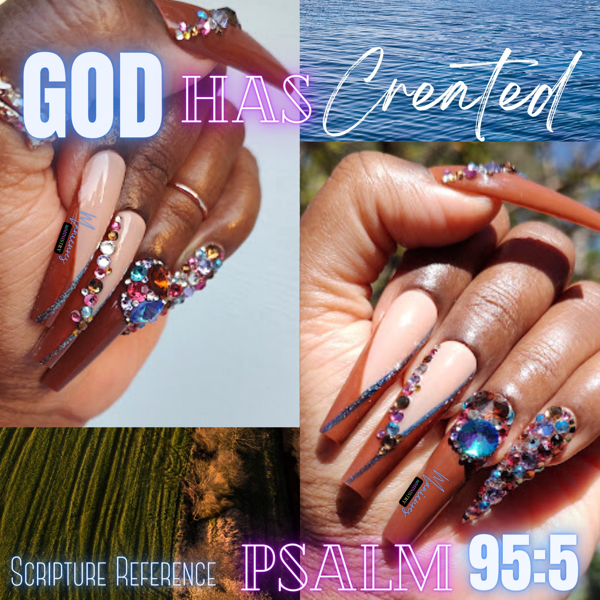 XL Coffin and Stiletto Press on Nails | Brown Nails | French Tip Nails ...