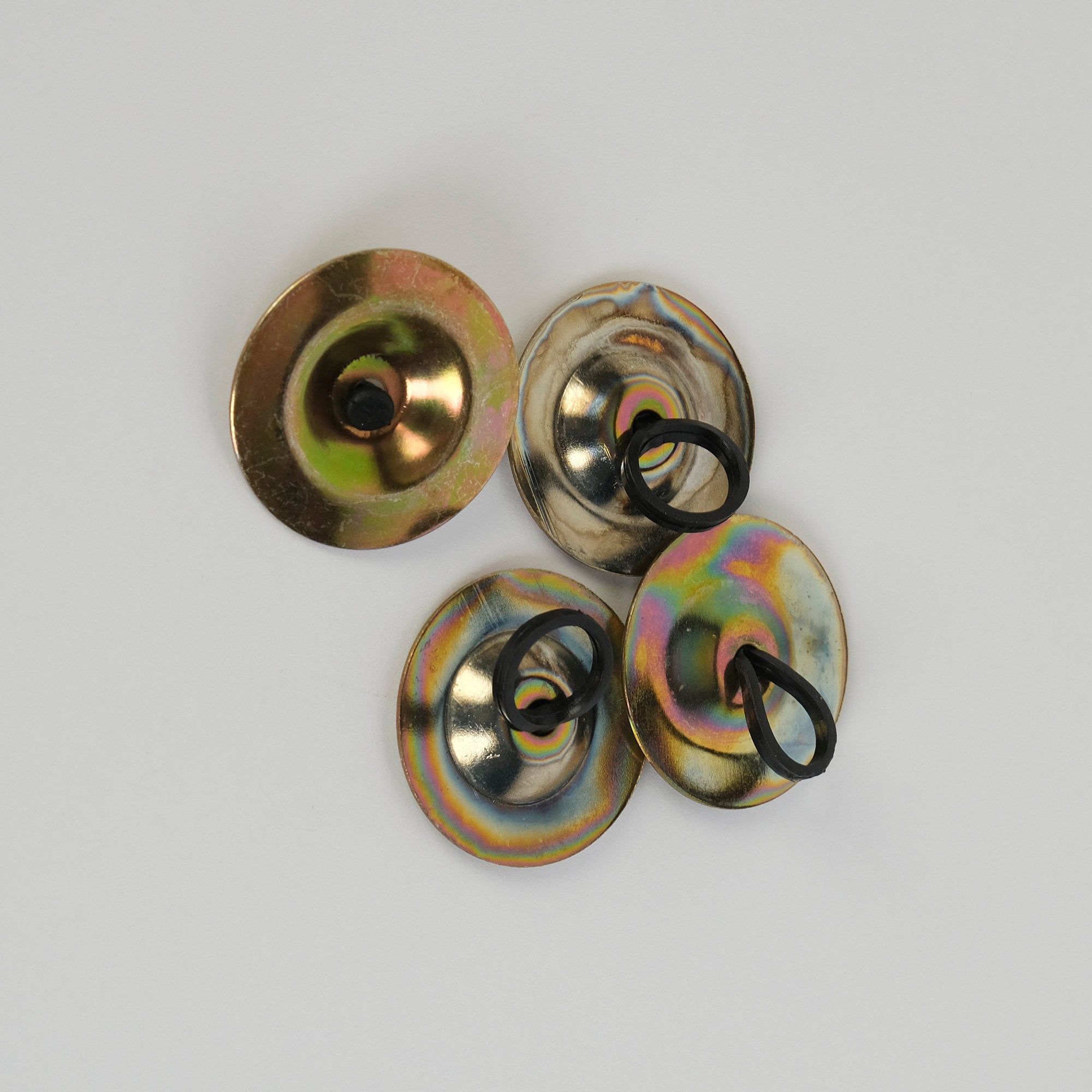 2 Pairs Brass Finger Cymbals Zills for Belly Dancing, Brass With ...