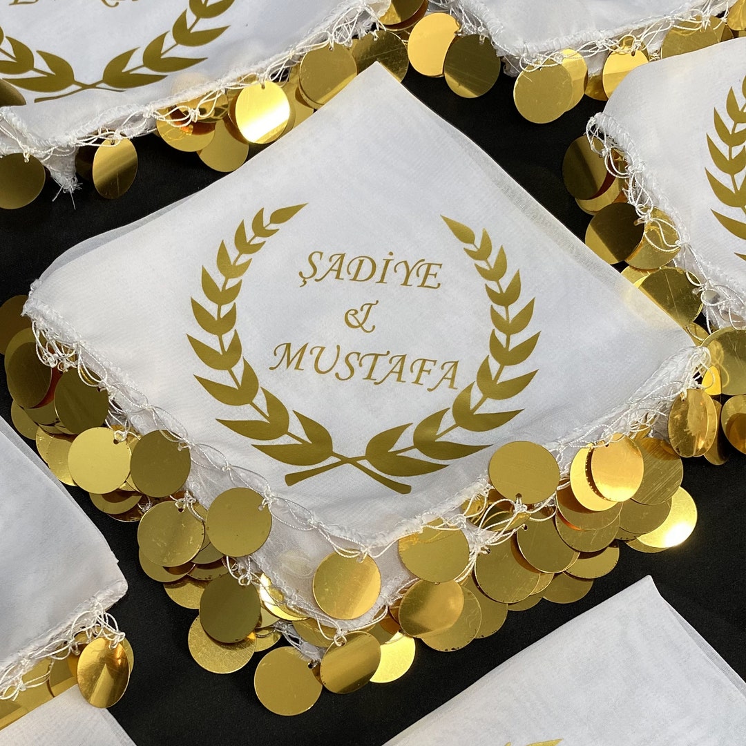10 Pieces Personalized Name Printed Handkerchief, Wedding Handkerchief ...