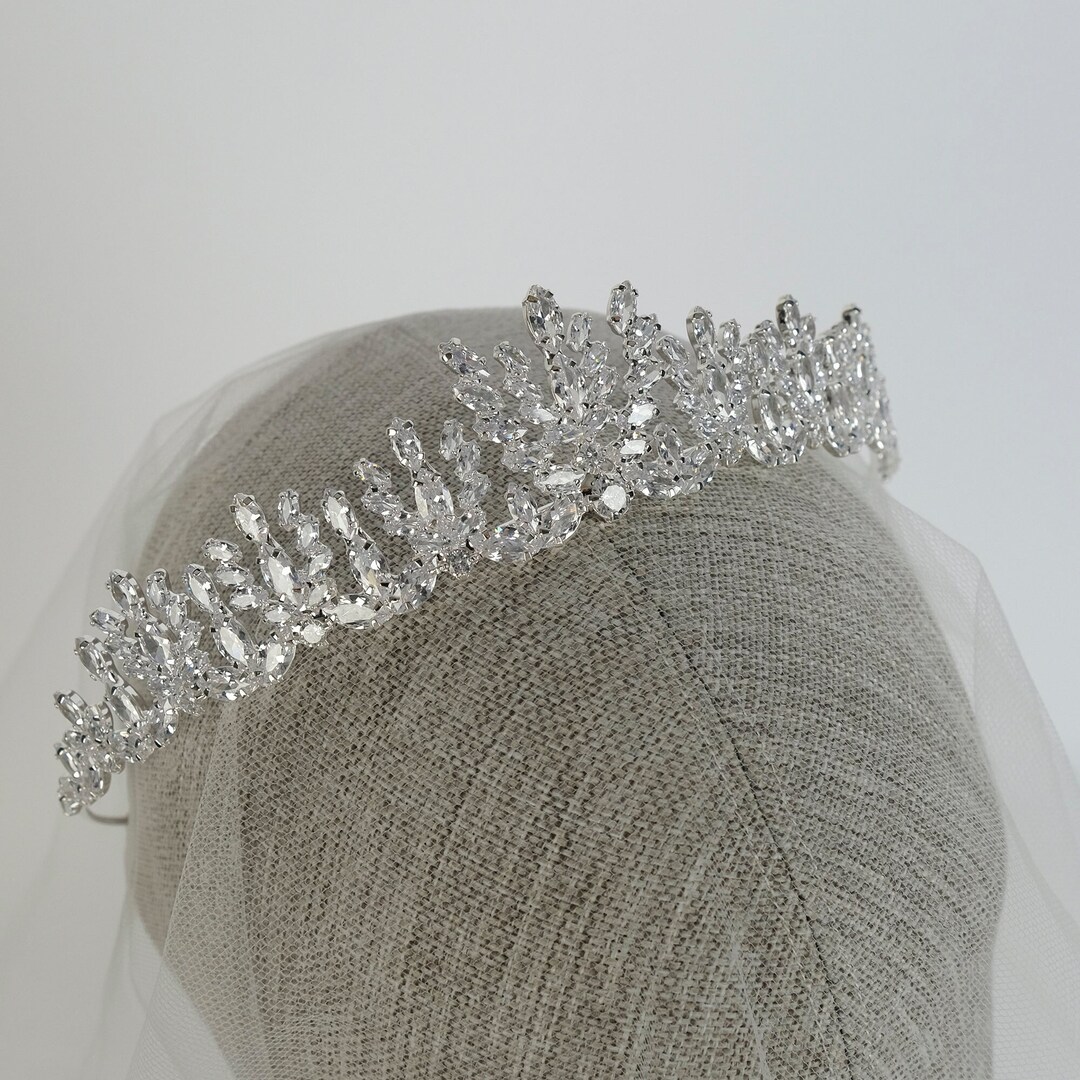 Bridal Tiara, Rhinestone Wedding Tiara, Silver Bridal Crown, Bridal ...