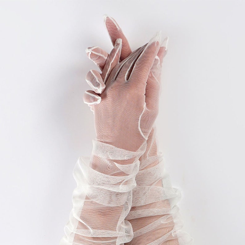 Bride Gloves, Long Bridal, Wedding Accessories, Soft Tulle Wedding ...