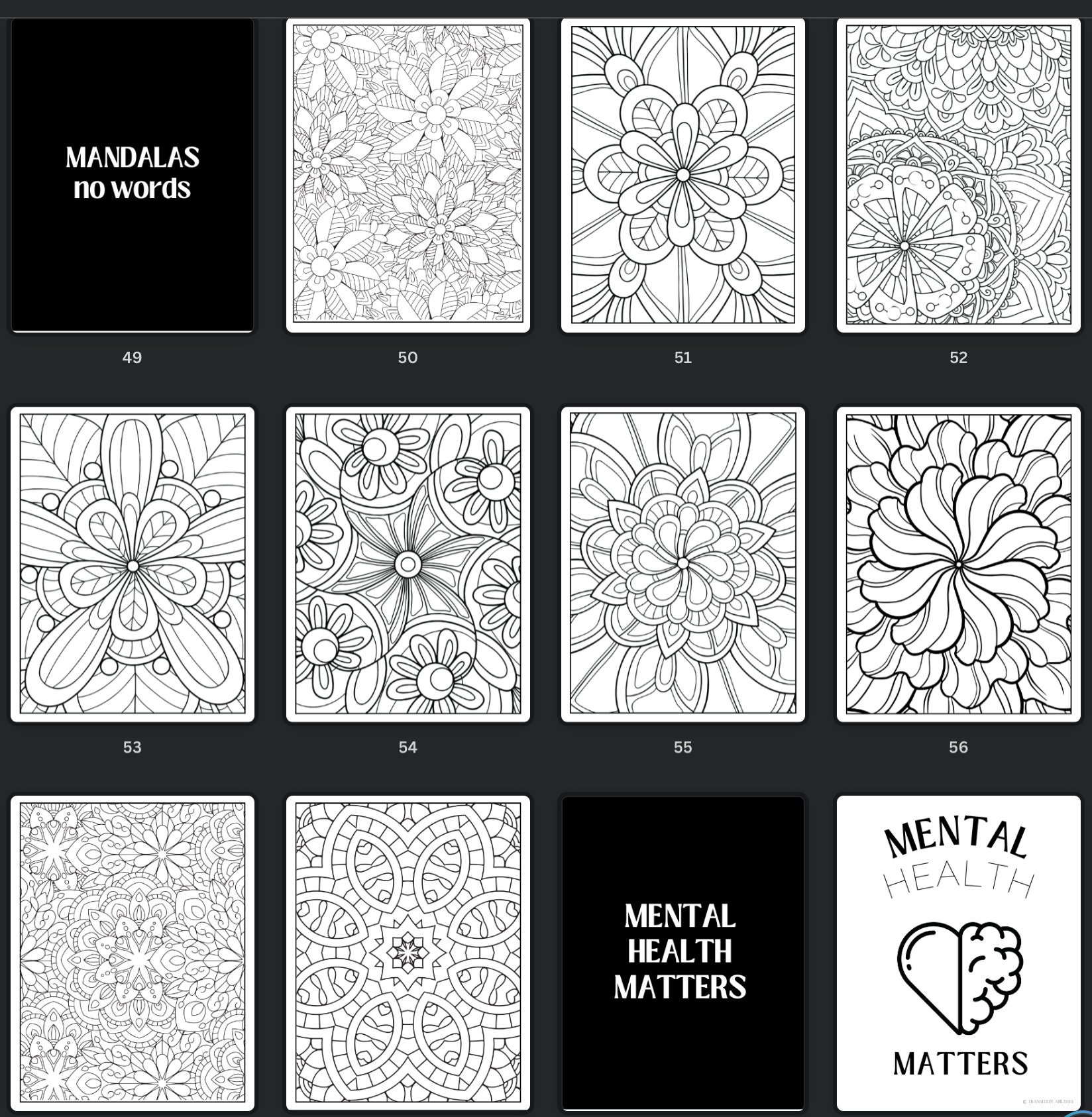 Mental Health Awareness Mindfulness Mandala Coloring Pages ...
