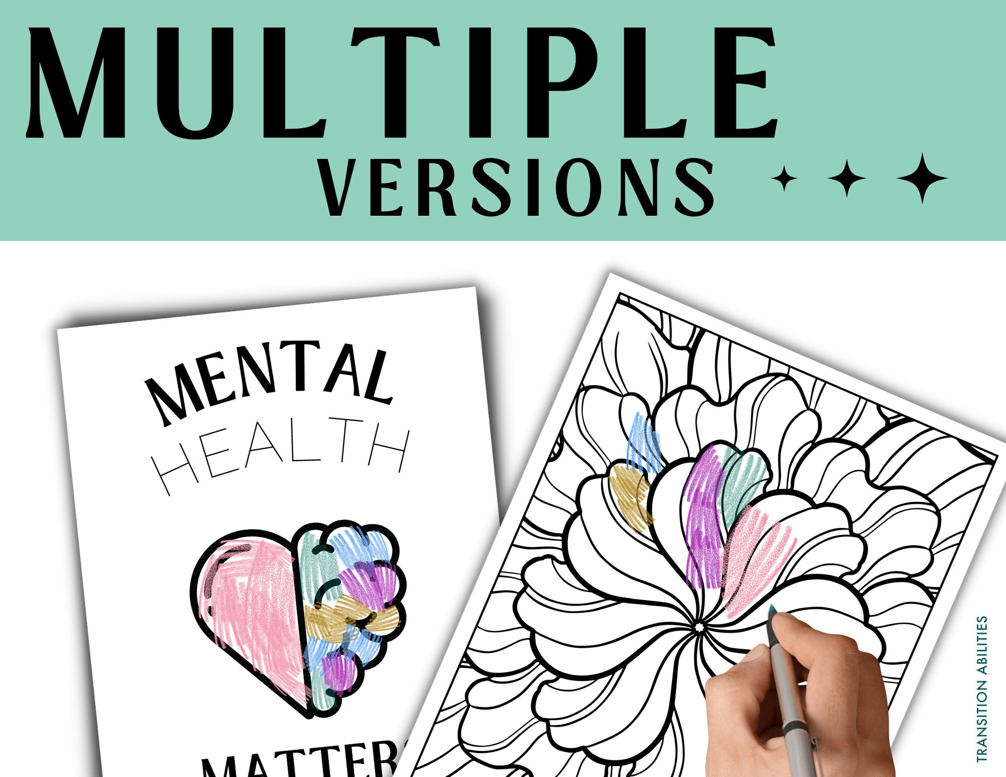 Mental Health Awareness Mindfulness Mandala Coloring Pages ...