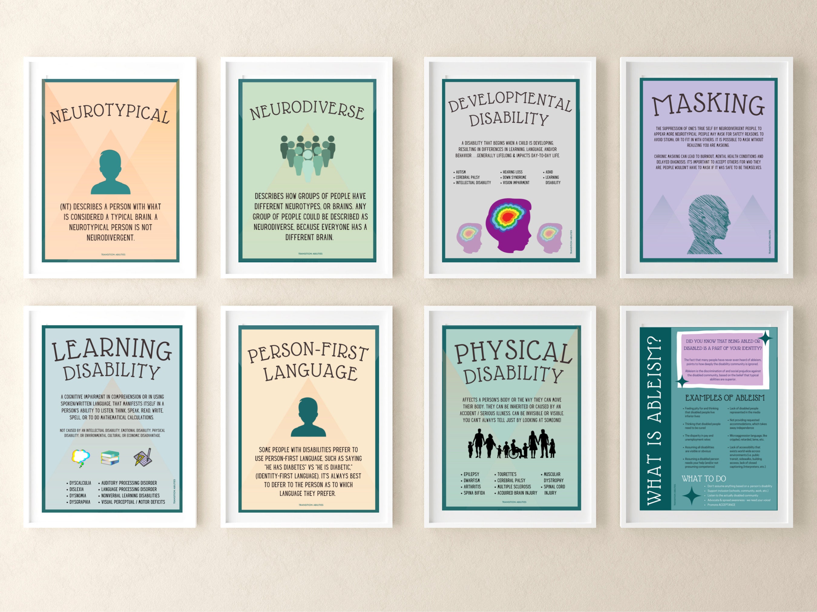 Poster Set 16 Neurodiversity Acceptance & Disability - Etsy