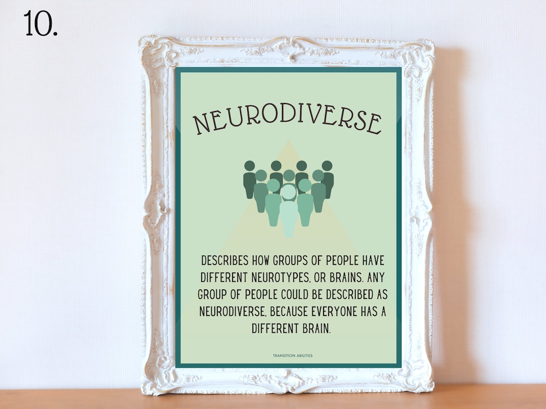 Neurodiverse Definition Poster | Neurodiversity Acceptance & Disability ...