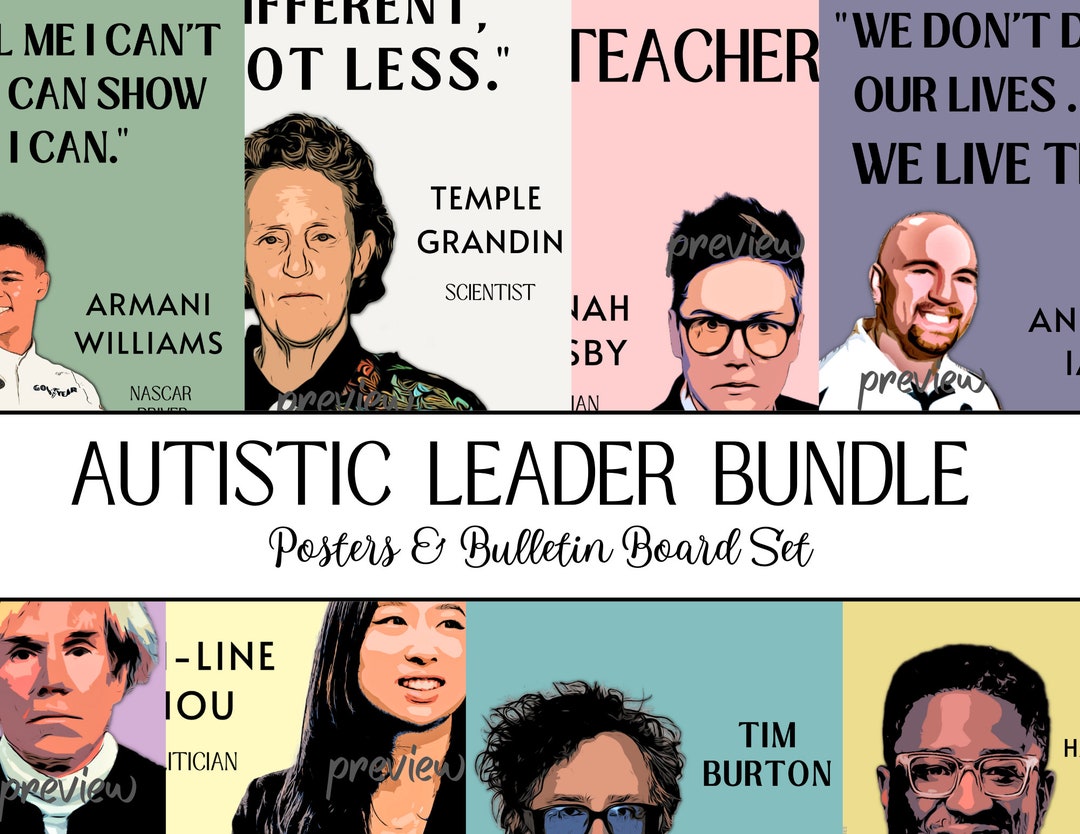 Famous Autistic People Classroom Bulletin Board Set | Printable Poster ...