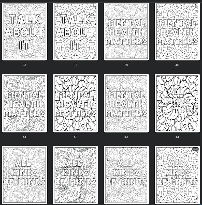 Mental Health Awareness | Mindfulness Mandala Coloring Pages ...