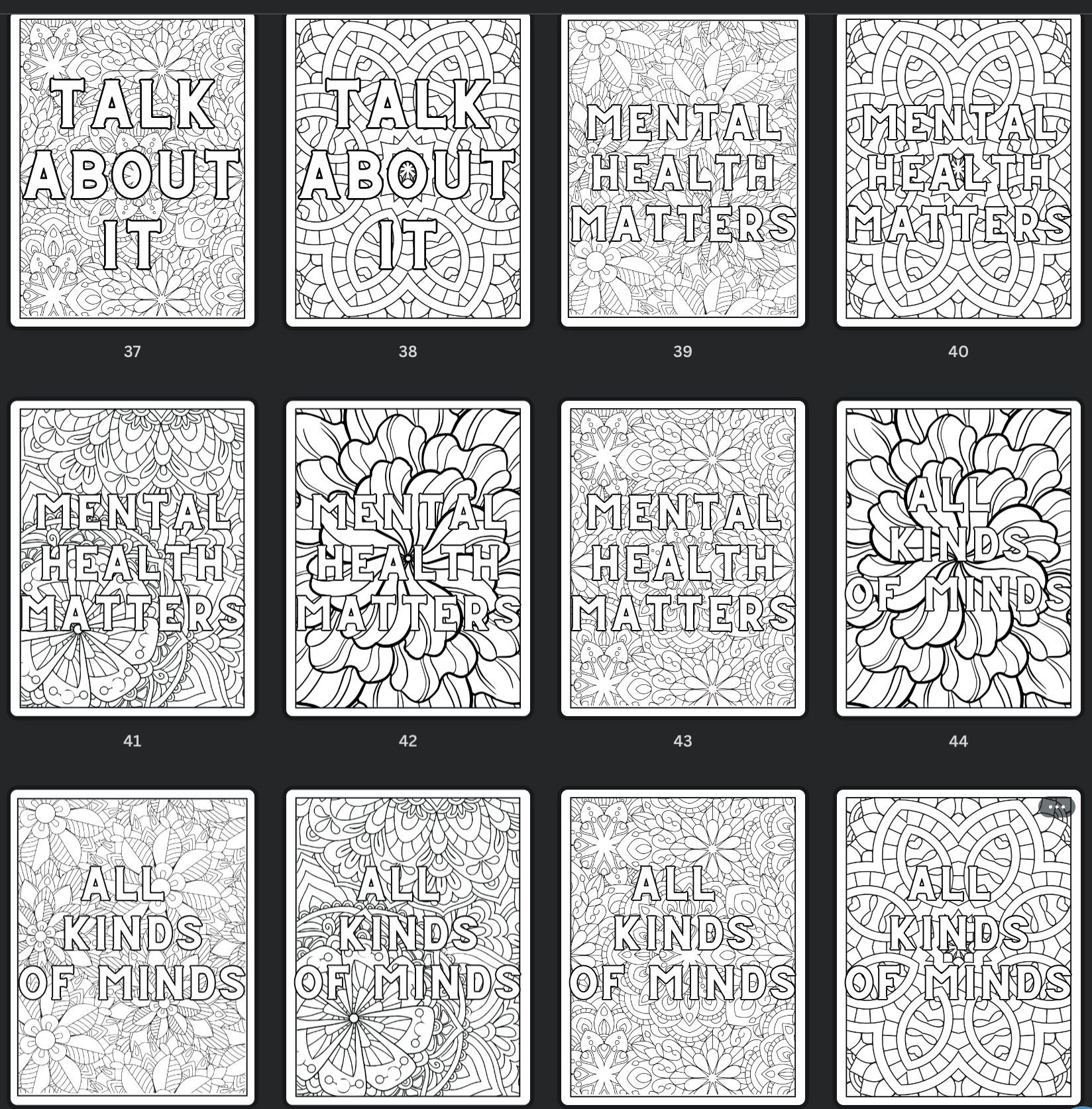 Mental Health Awareness Mindfulness Mandala Coloring Pages ...