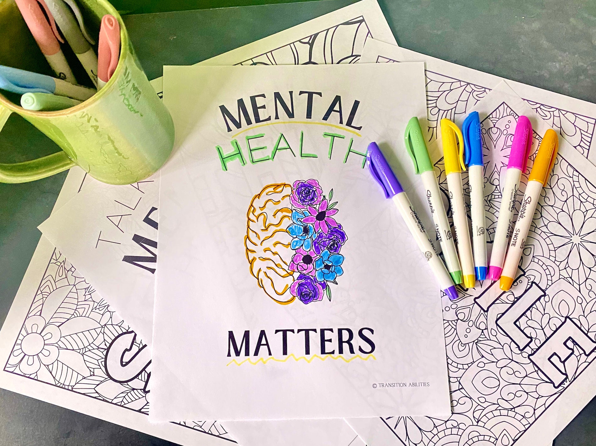 Mental Health Awareness | Mindfulness Mandala Coloring Pages ...
