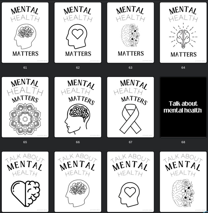 Mental Health Awareness | Mindfulness Mandala Coloring Pages ...