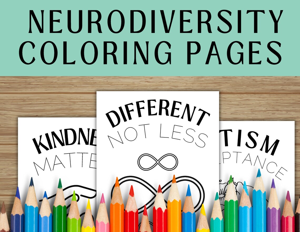 Neurodiversity & Disability Affirming Coloring Pages Autism Acceptance ...