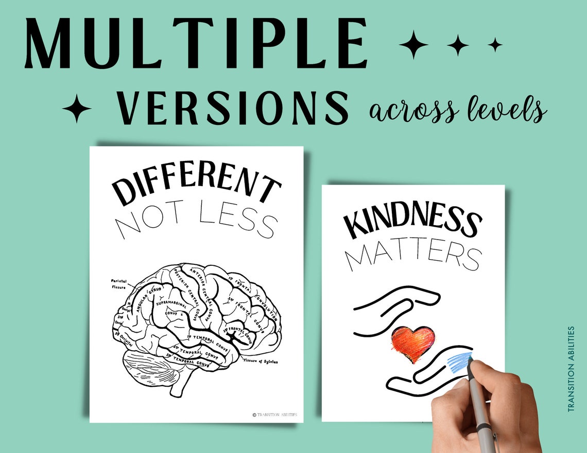 Neurodiversity & Disability Affirming Coloring Pages Autism Acceptance ...