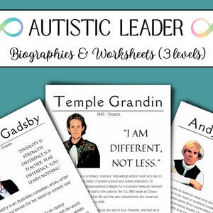 Famous Autistic People Classroom Bulletin Board Set Printable Poster ...