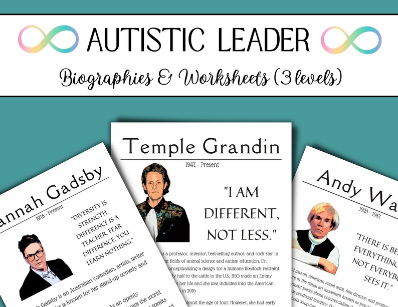 Famous Autistic People Classroom Bulletin Board Set Printable Poster ...