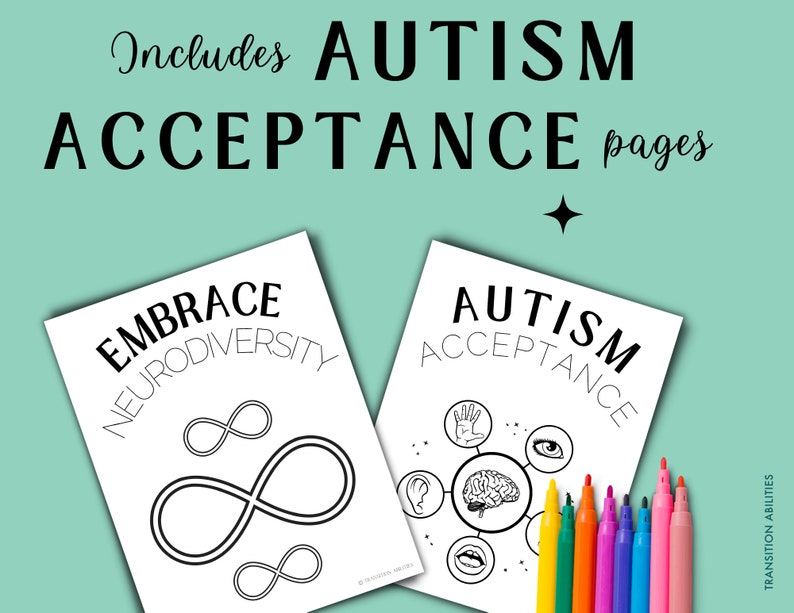 Neurodiversity & Disability Affirming Coloring Pages Autism Acceptance ... Neurodiversity & Disability Affirming Coloring Pages Autism Acceptance ...