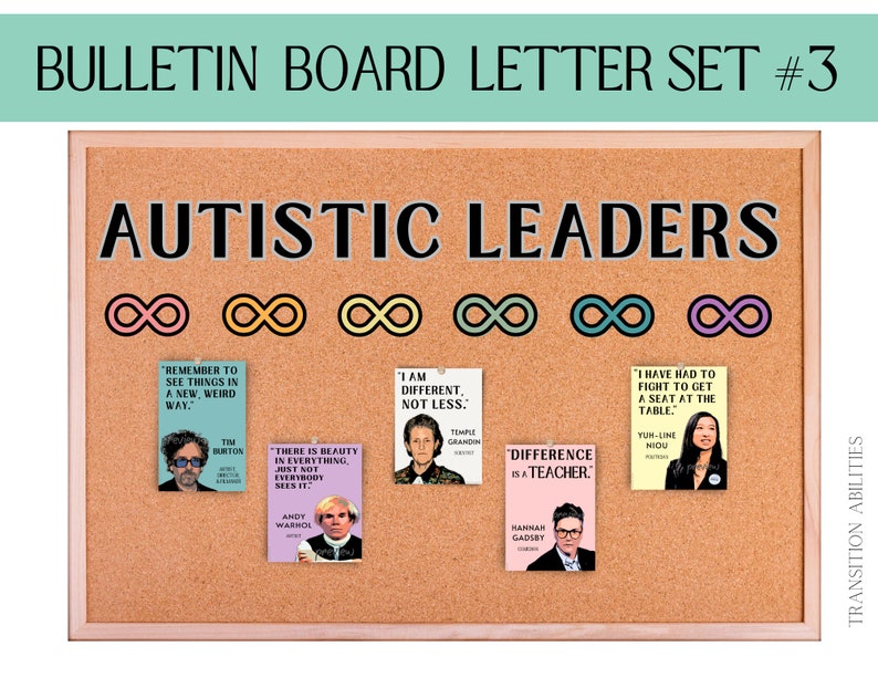 Famous Autistic People Classroom Bulletin Board Set Printable Poster ...