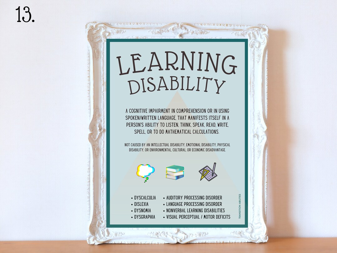 Learning Disability Poster | Neurodiversity Acceptance & Disability ...