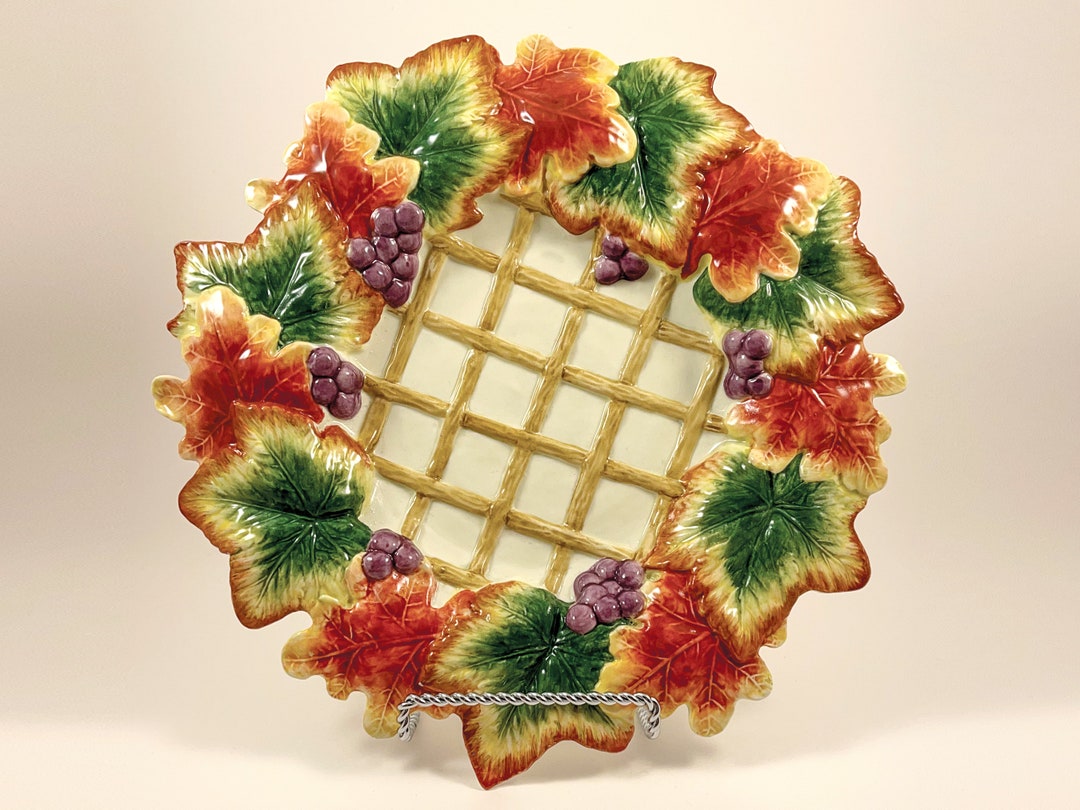 Set of 2 Fitz and Floyd Autumn Splendor Canape Plates One 9” and One 11 ...