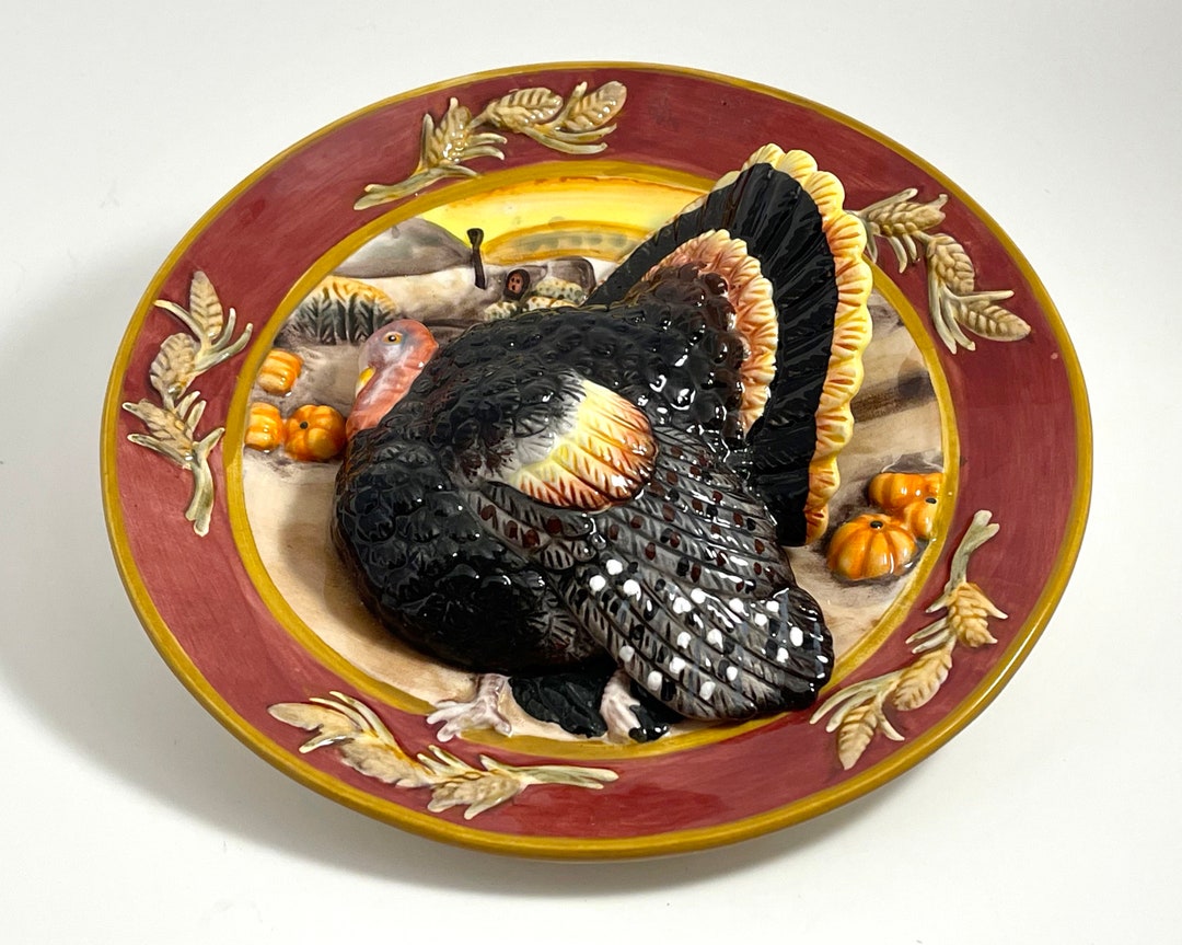 Ganz Tom Turkey 8" Plate - Etsy