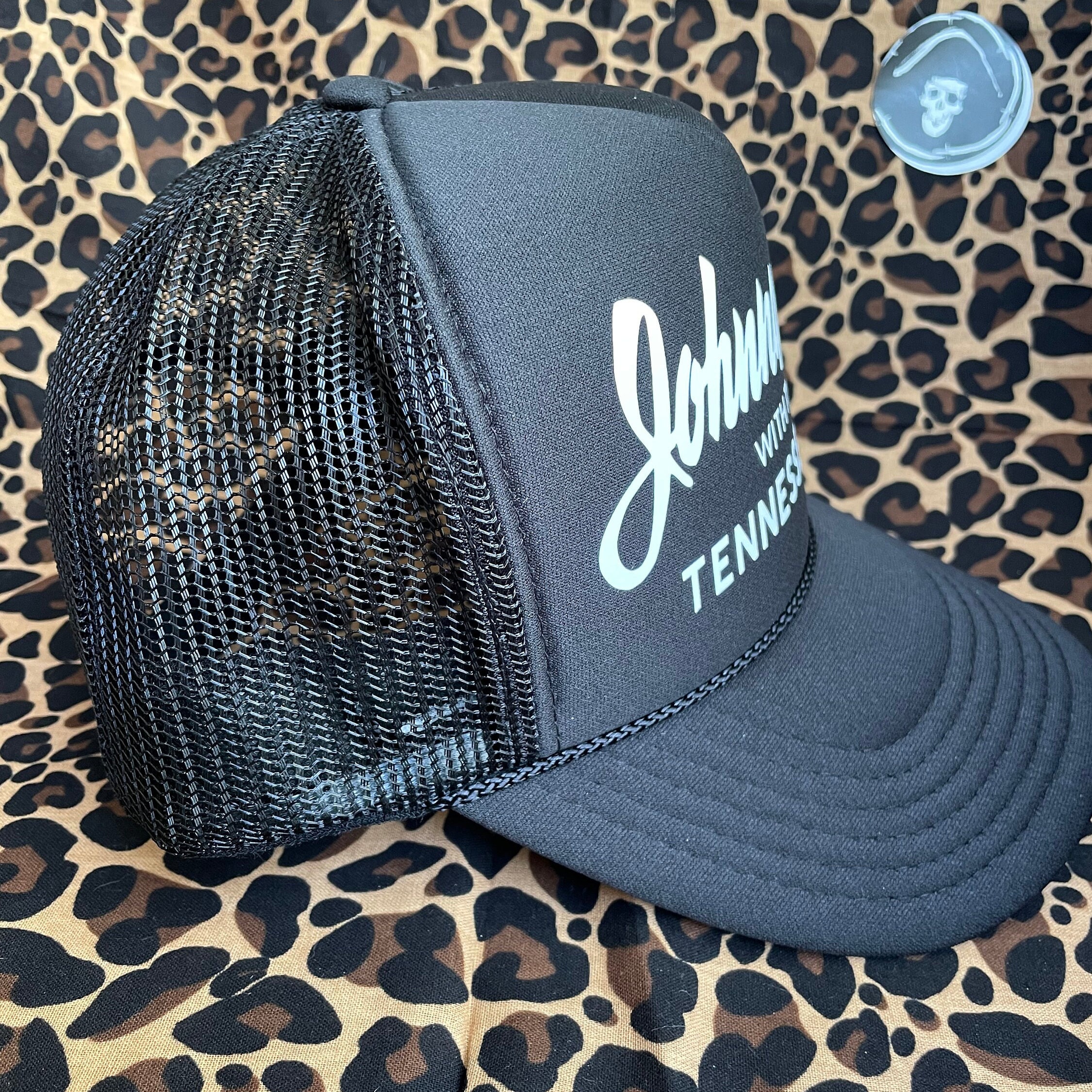 Johnny Cash Logo Mesh Trucker Hat Black - Etsy