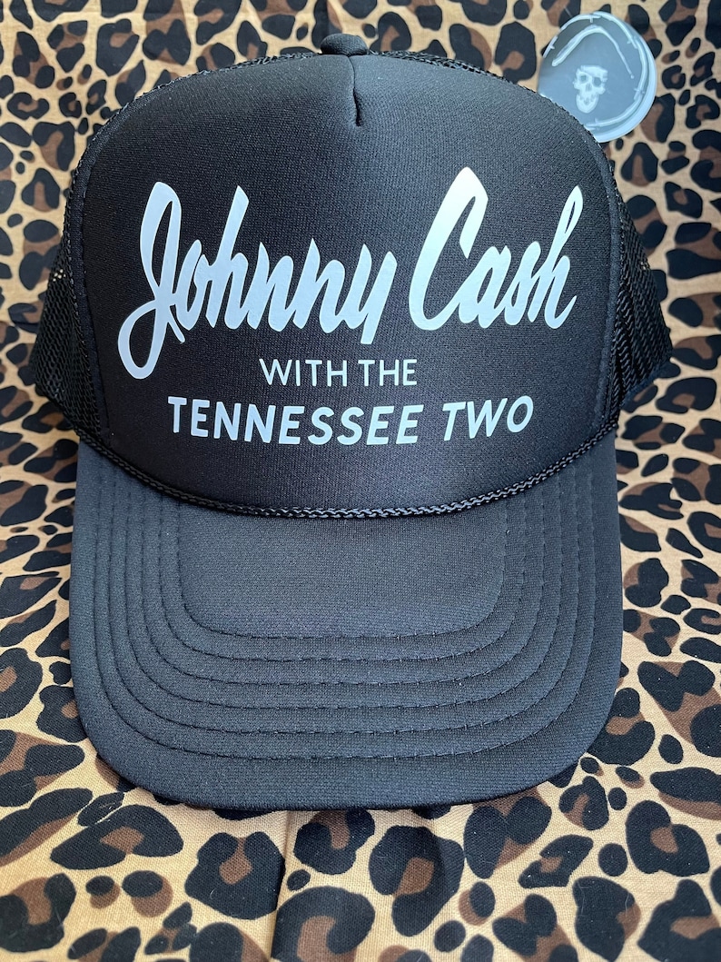 Johnny Cash Logo Mesh Trucker Hat Black - Etsy