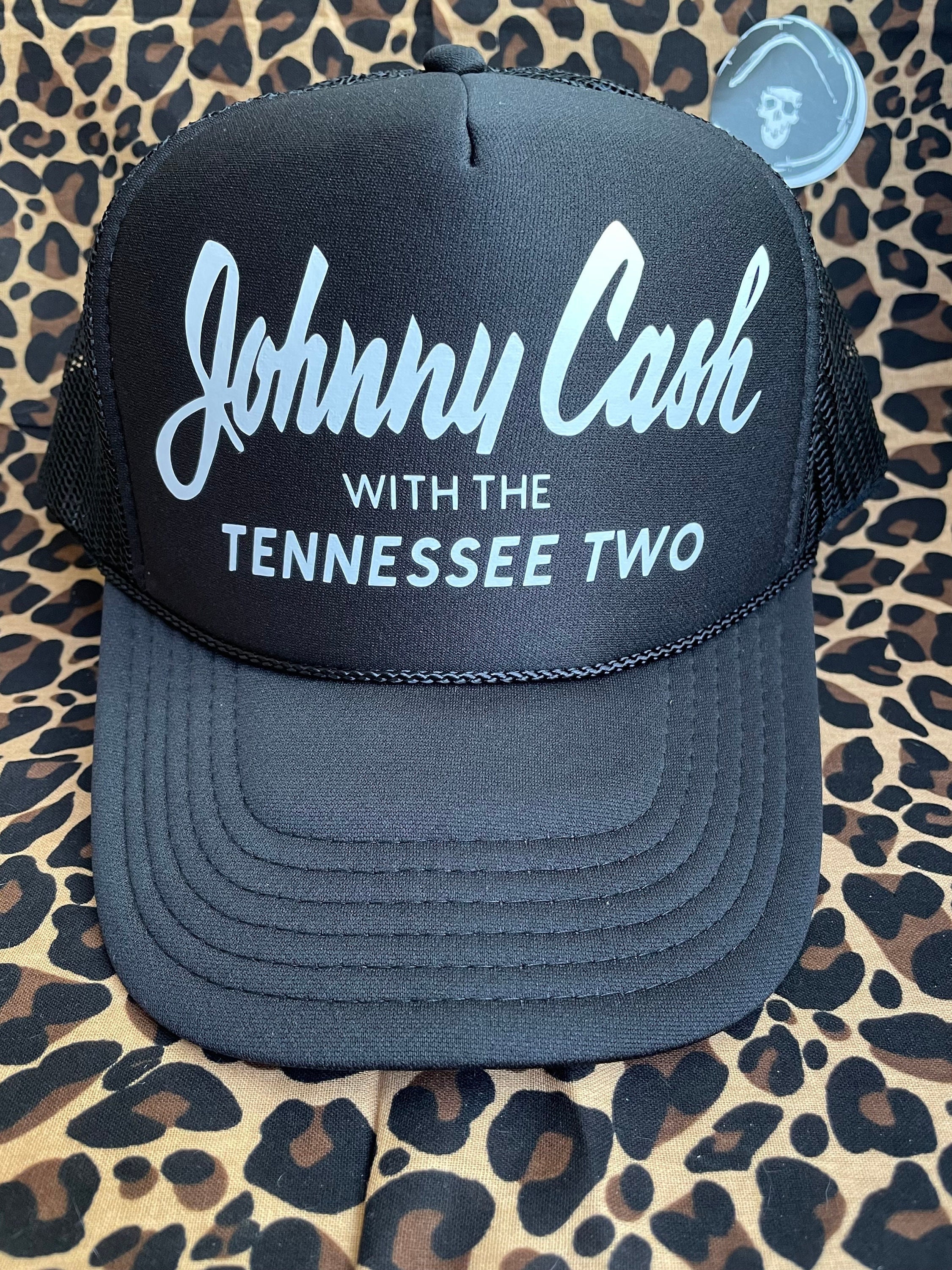 Johnny Cash Logo Mesh Trucker Hat Black - Etsy