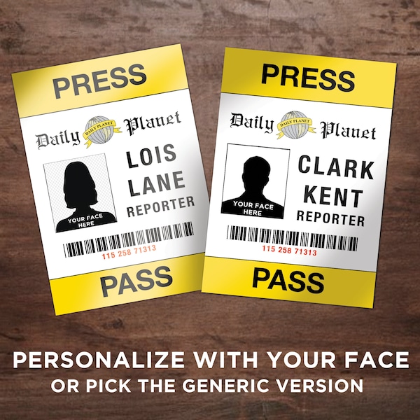Clark Kent Badge Press Pass - Etsy