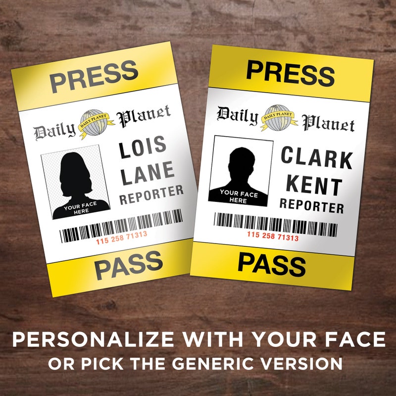 Clark Kent Badge Press Pass - Etsy