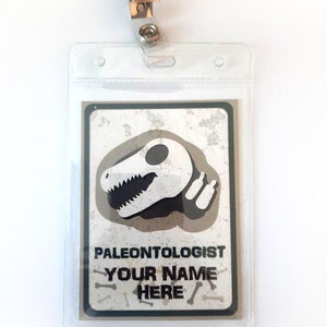 Personalized Paleontologist Badge With Badge Sleeve and Clip - Etsy