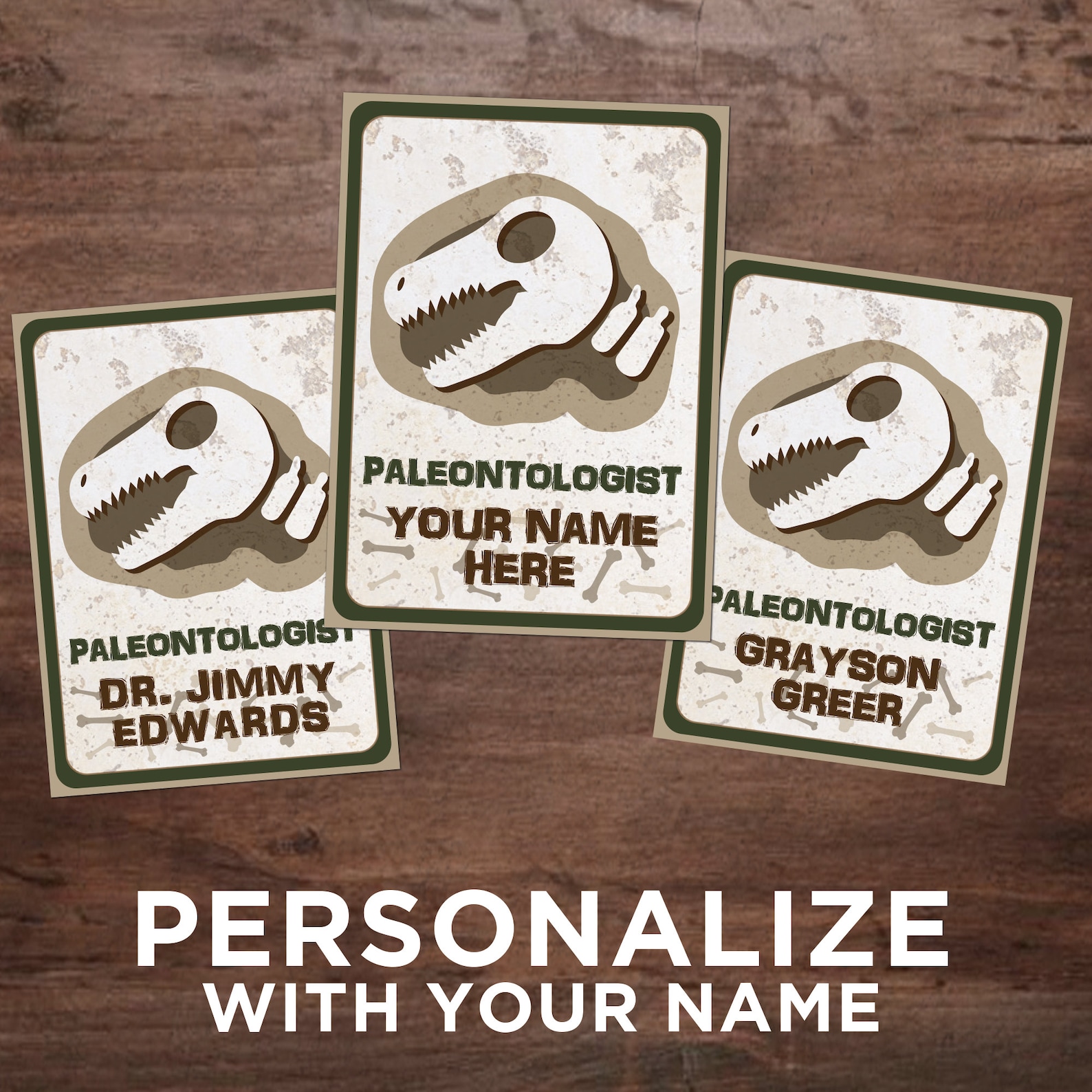 Personalized Paleontologist Badge With Badge Sleeve and Clip - Etsy