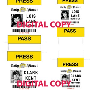 Lois and Clark Press Pass Badge (digital Download Only) - Etsy