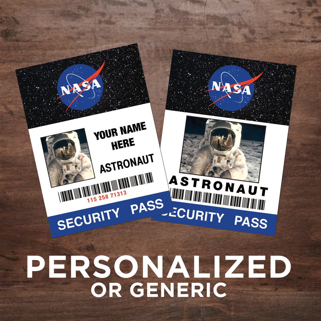 Personalized Astronaut Security Pass Badge With Badge Sleeve and Clip ...