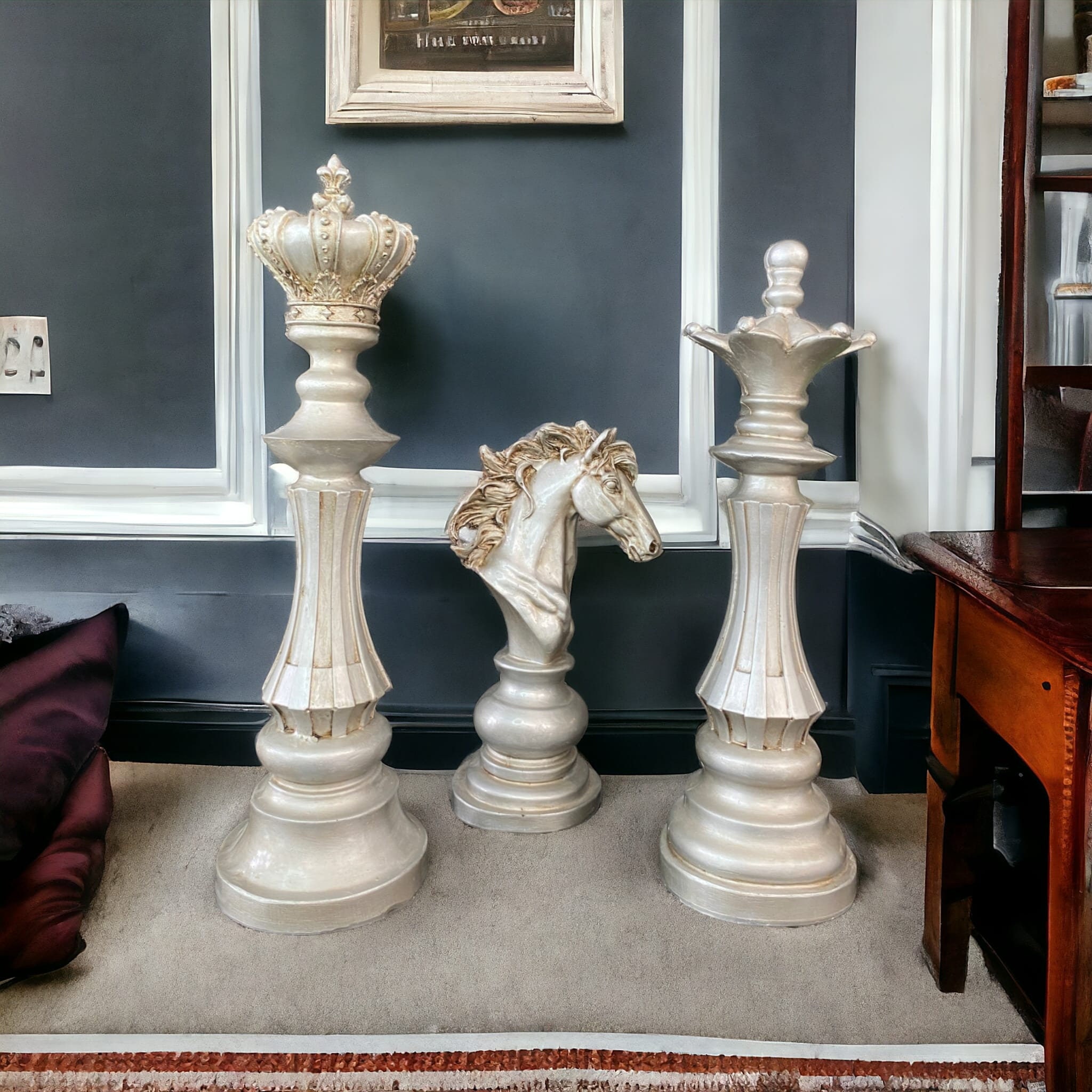 Large Black Chess Set,chess Pieces,chess Set, Decoration, Classic, Desk ...