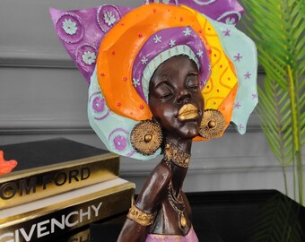 Afro Woman Garden Statue - Etsy