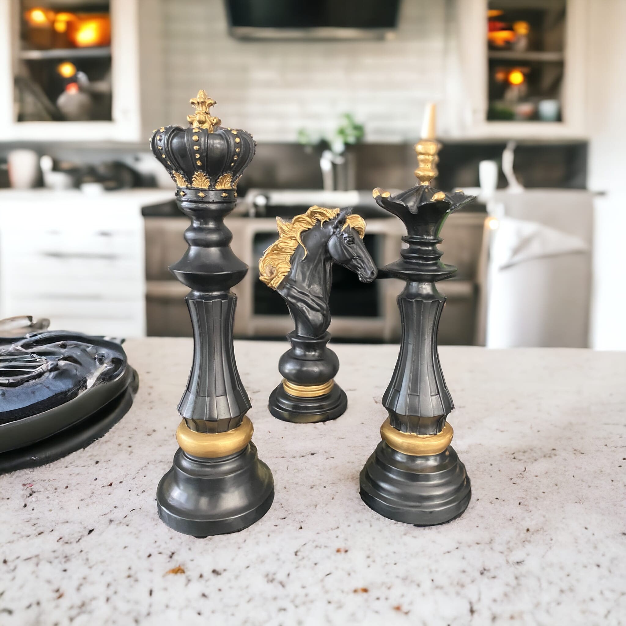 Large Black Chess Set,chess Pieces,chess Set, Decoration, Classic, Desk ...