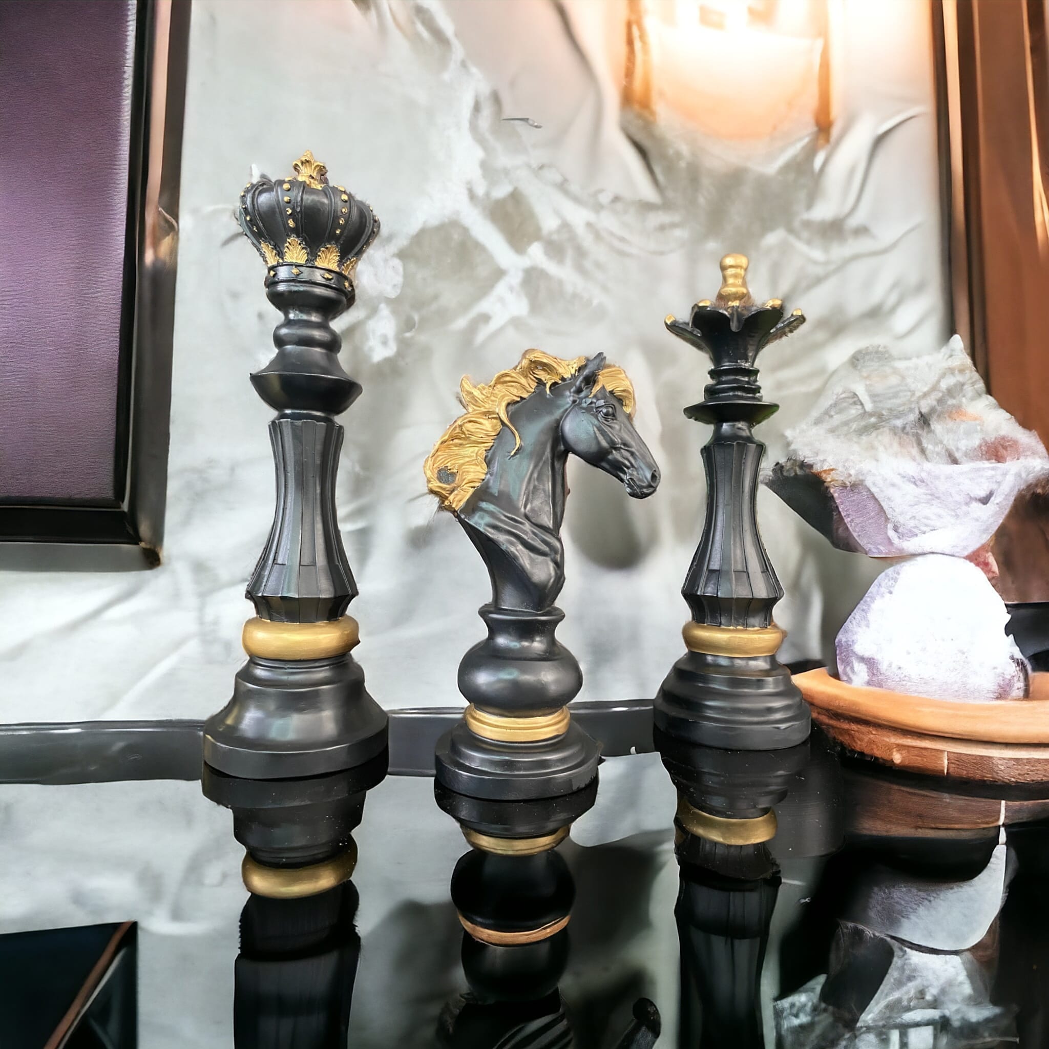 Large Black Chess Set,chess Pieces,chess Set, Decoration, Classic, Desk ...