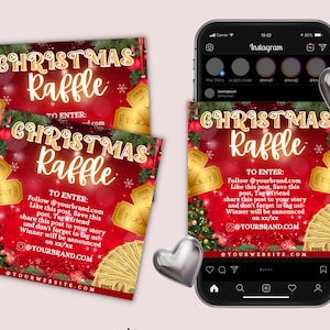 Christmas Raffle Flyer, Contest Flyer, Giveaway Flyer, Holiday Flyer ...