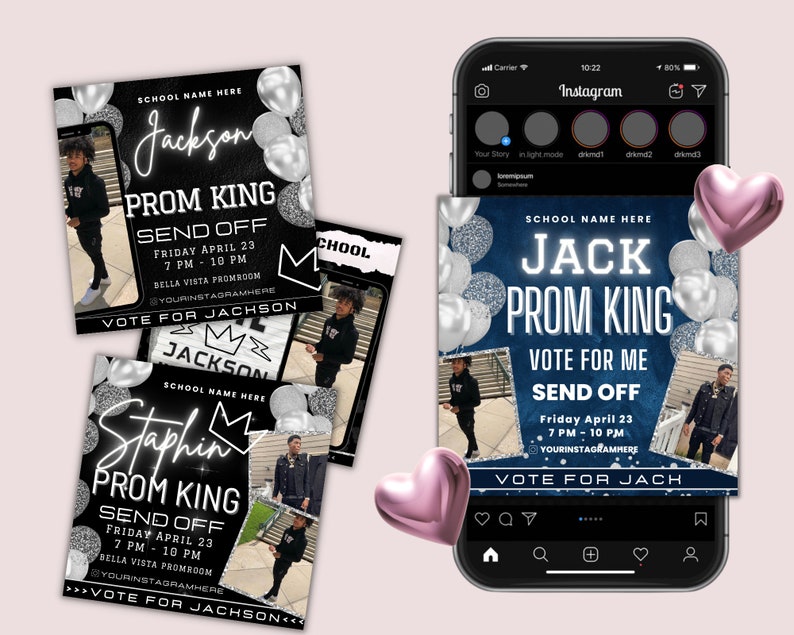 Vote Homecoming KING , Social Media Flyer, Class Campaign Flyer, Prom ...