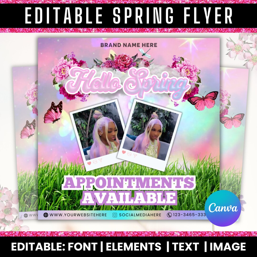 Hello Spring Flyer, Spring Break Flyer, Editable Spring Flyer ...