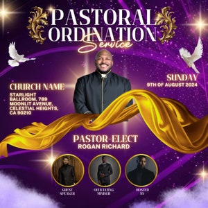 Ordination Service Flyer, Church Flyer, Ordination Church Flyer ...